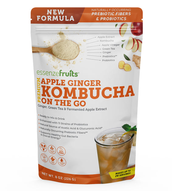 Versatile Instant Kombucha Powder: Lemon Lime, Acai, Red Berries, Ginger