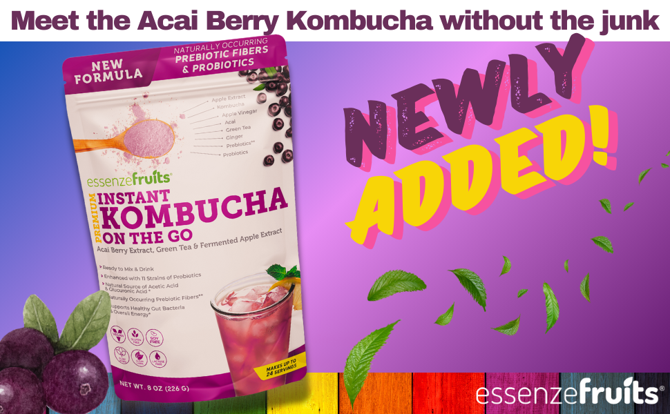 Revitalize Anytime: Instant Acai Kombucha Powder Tea Mix for On-the-Go ...