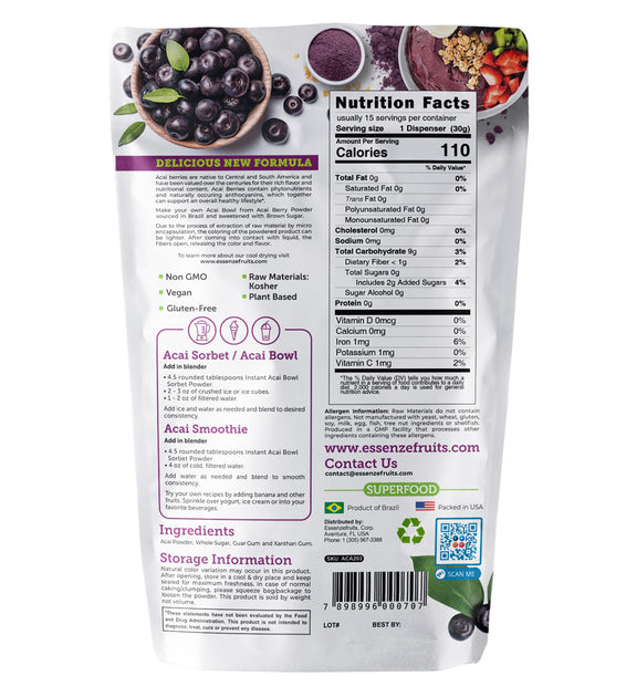 Organic Acai Powder | Acai Bowl Sorbet | Acai Sherbet & Superfood